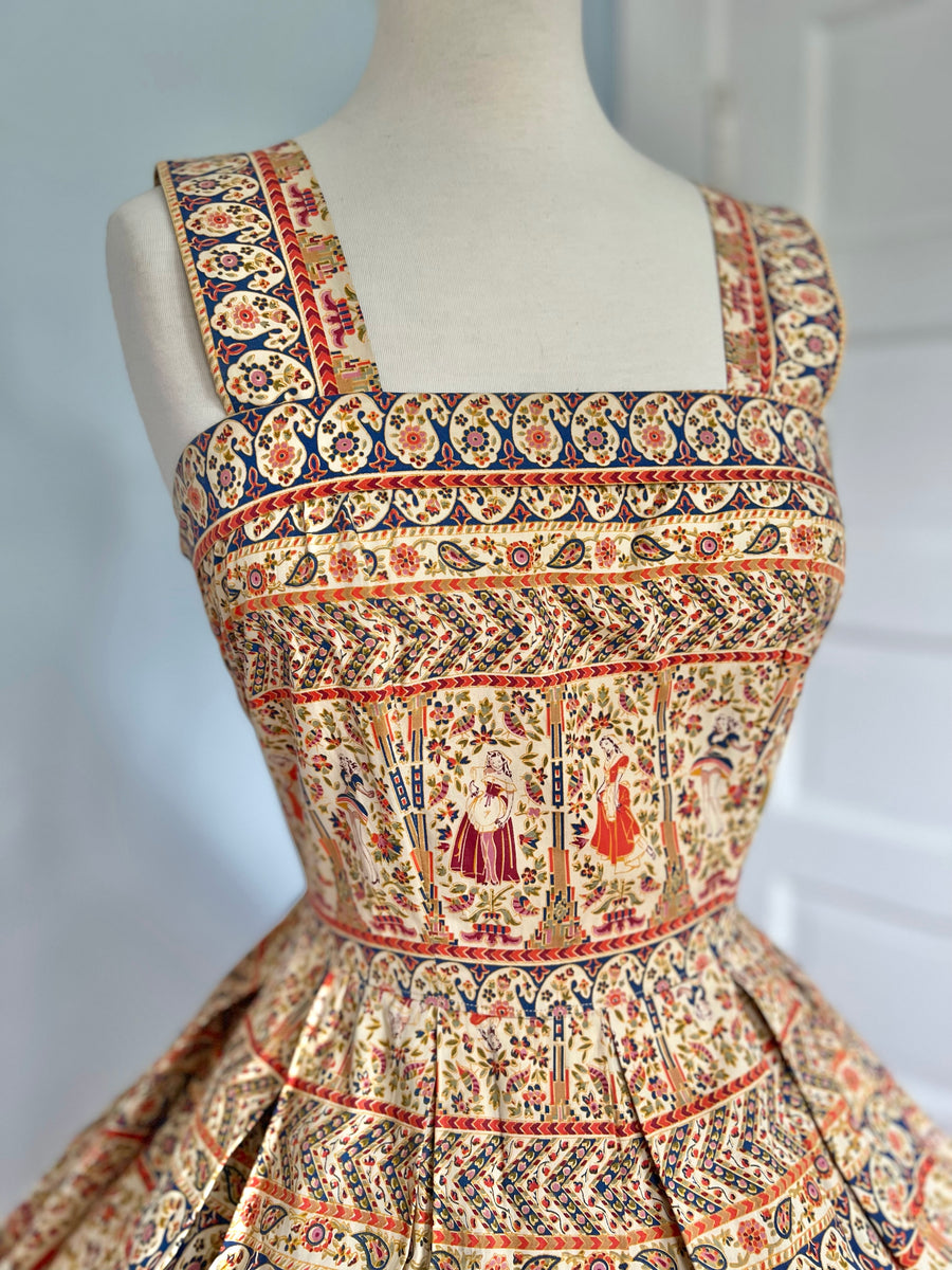 Rare 1950s Pinup Cuties Risqué Novelty Print Cotton Sundress ...